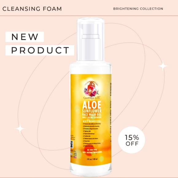 California Lion | Skincare | Aloe Sunflower Face Wash Gel | Poshmark